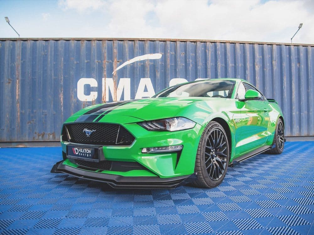 STREET PRO FRONT SPLITTER V 1 FLAPS FORD MUSTANG GT MK6 FACELIFT 2017-